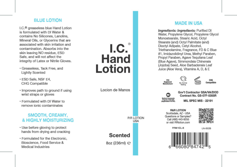 IC Lotion Lightly Fragranced (Blue) | R&R Lotion®