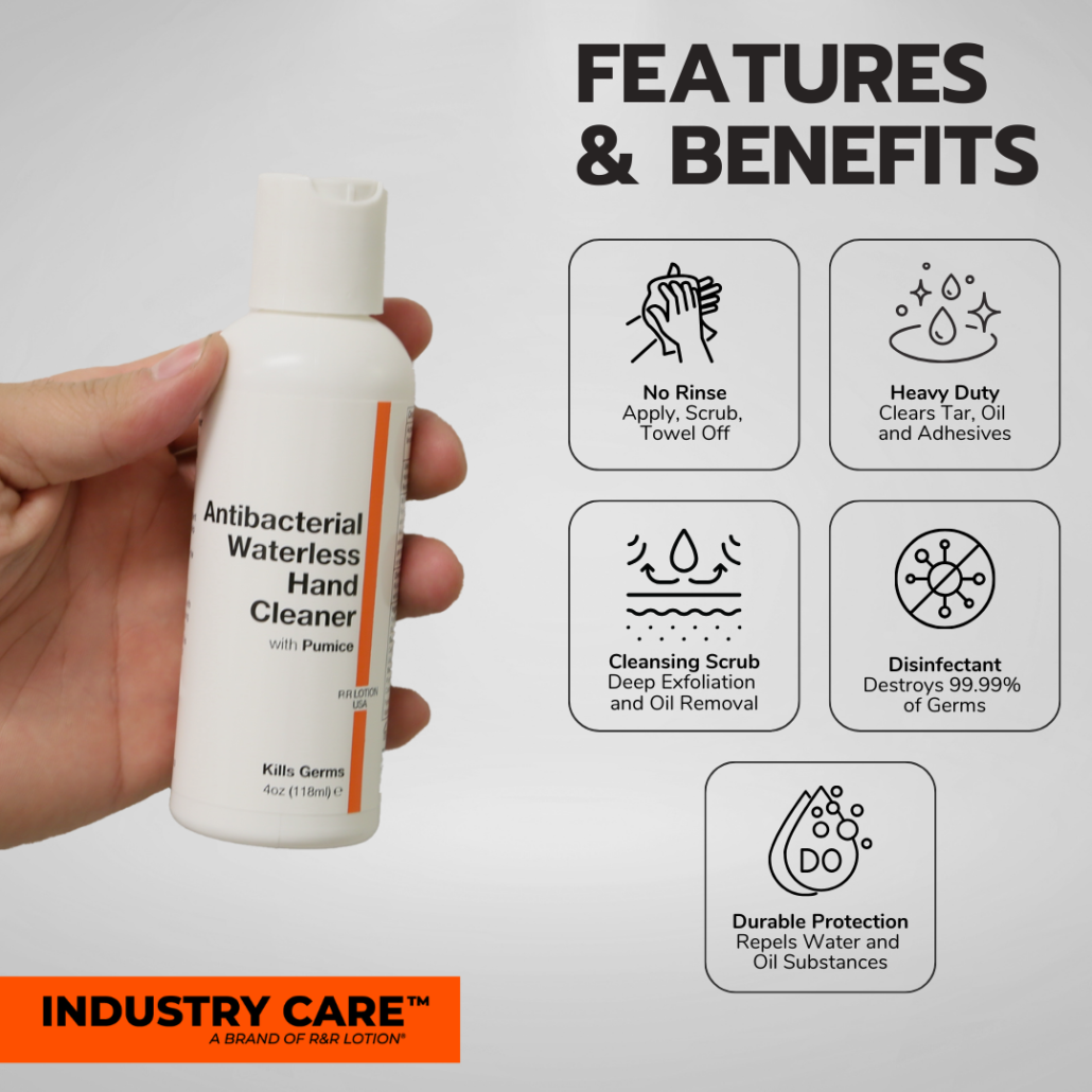 IC Antibacterial Waterless Hand Cleaner with Pumice | R&R Lotion®