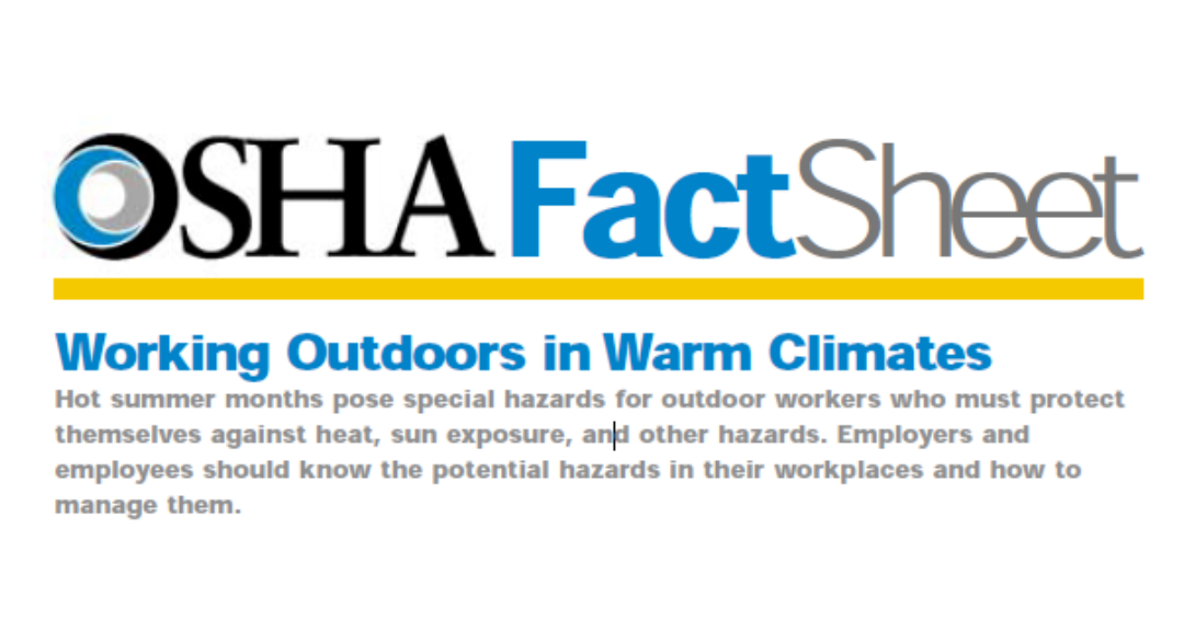 OSHA Guide to Working Outdoors in Warm Climates | R&R Lotion®